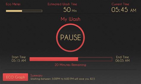 Smart Washing Machine Ui Behance Behance
