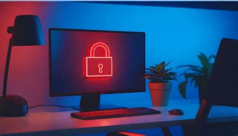 Premium Photo A Computer Monitor Displaying A Padlock Icon With