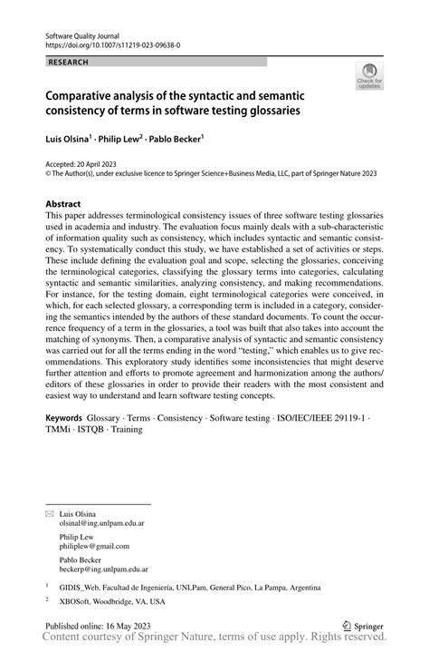 comparative analysis of the syntactic and semantic consistency of terms