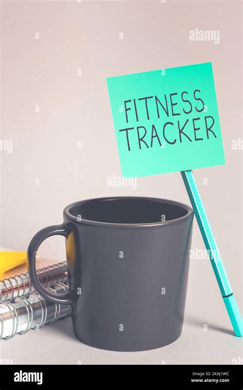 Hand Writing Sign Fitness Tracker Concept Meaning A Monitoring Device That Records Any