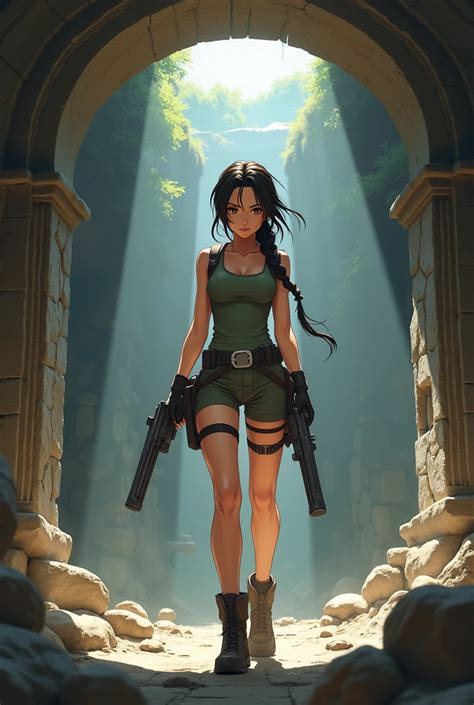 Lara Croft Tomb Raider Anime Version Seaart Ai