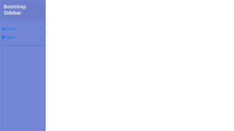Boostrap Sidebar Menu Collapse