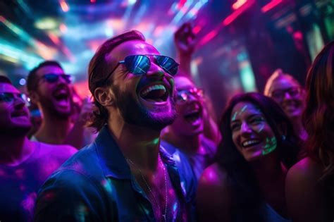 People Having Fun At Night Club Ai Generated Image