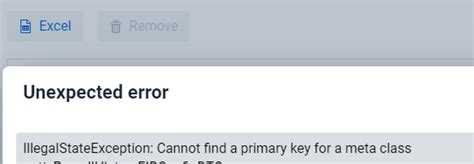 Illegalstateexception Cannot Find A Primary Key For A Meta Class