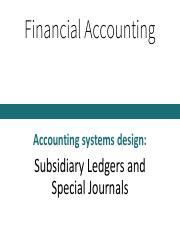 Understanding Subsidiary Ledgers And Special Journals In Course Hero