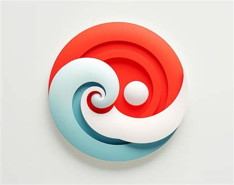 Premium Photo There Is A Red And Blue Circular Object With A White Ball Generative Ai