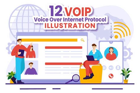 12 Voip Or Voice Over Internet Protocol Illustration