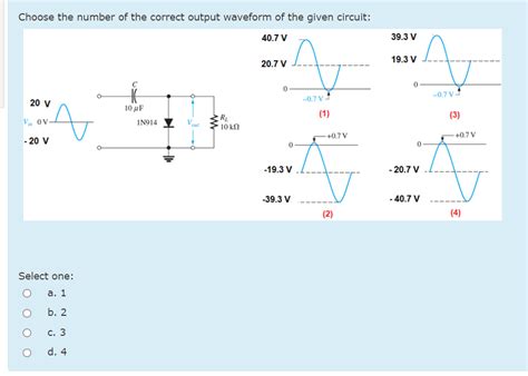 Solved Choose The Number Of The Correct Output Waveform Of