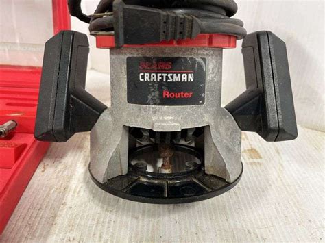1hp Sears Craftsman Router And Set Of 12 Piece General Purpose 1 6 Shank Carbide Bits Missing