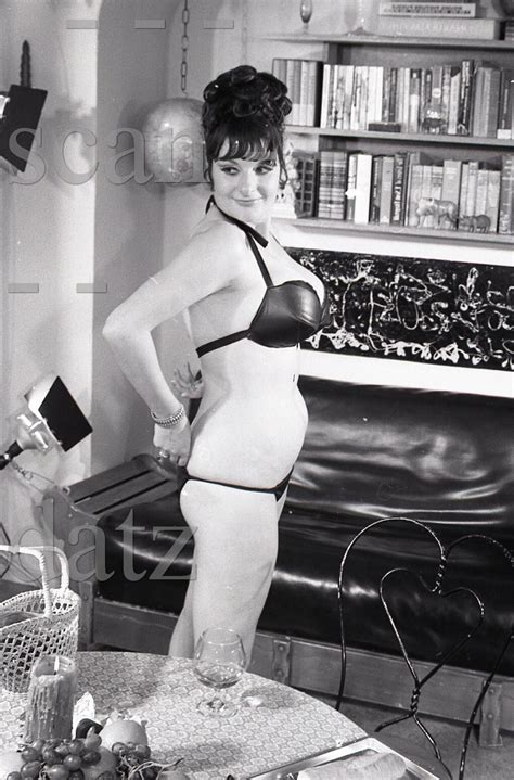 1960s Negative Sexy Pinup Girl On Movie Set In Lingerie Cheesecake