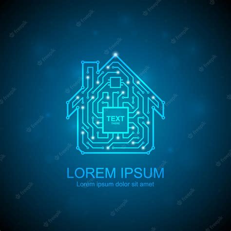 Premium Vector Circuit Board House Icon Home Automation Concept