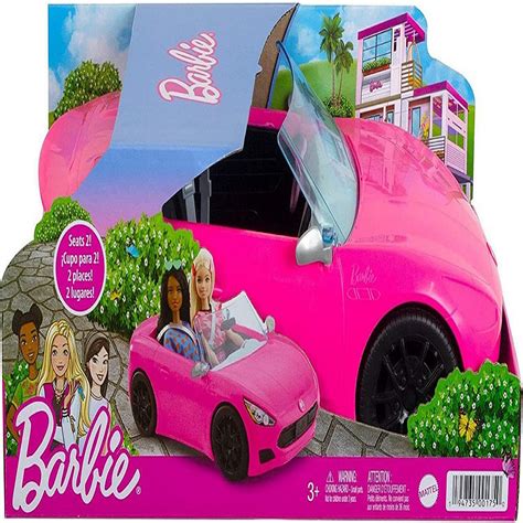 Barbie Convertible 2 Seater Vehicle Pink Car With Rolling Wheels