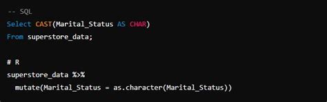 How To Use Data Types In R And Sql Tabitha Chelagat Posted On The