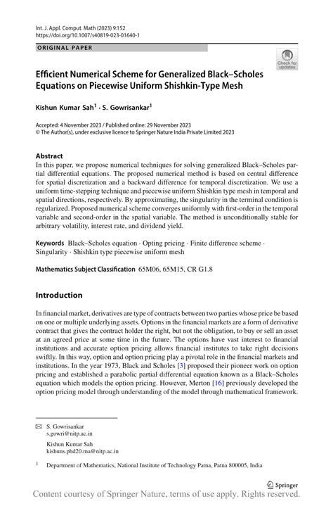 efficient numerical scheme for generalized black scholes equations on