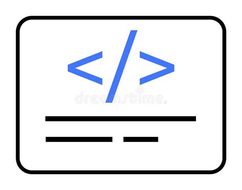 Minimalist Icon Of A Code Block With Html Tags And Horizontal Lines On