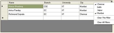 Datagridview With Filtering Capability CodeProject