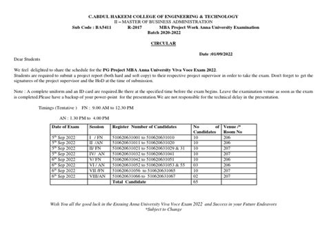 Mba Project Viva Voce Exam 2022 Circular Pdf Thesis Qualifications