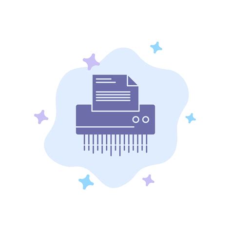 Shredder Confidential Data File Information Office Paper Blue Icon On Abstract Cloud Background