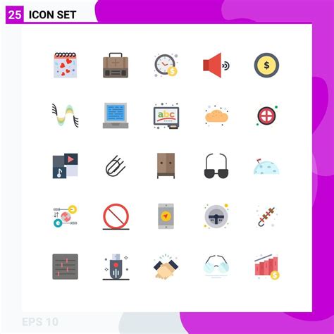 Stock Vector Icon Pack Of 25 Line Signs And Symbols For Finance Coin Management Business Speaker