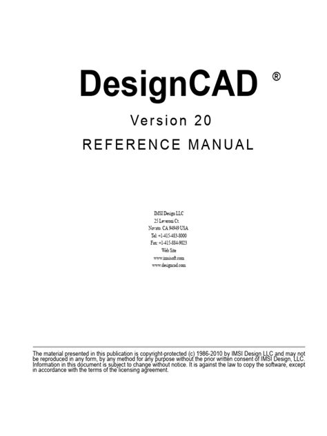 Designcad Version 20 Reference Manual Pdf License Limited