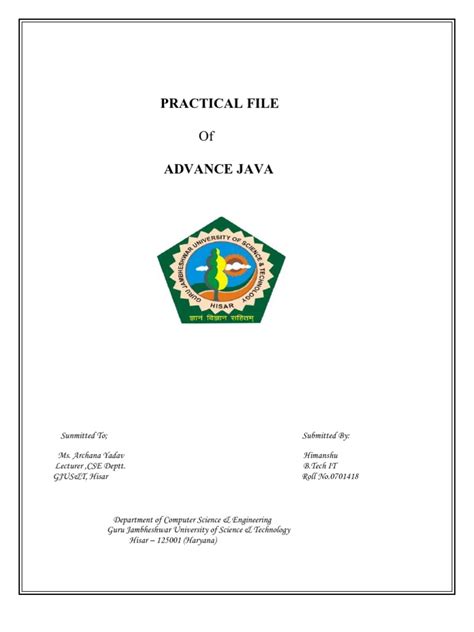 advance java practical file pdf