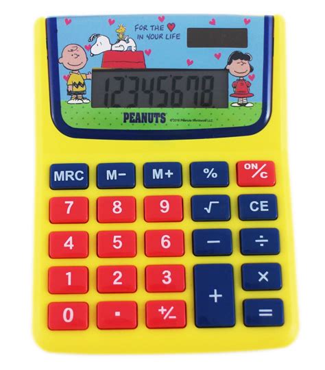 Peanuts Snoopy Yellow Colored Basic Arithmetic Calculator
