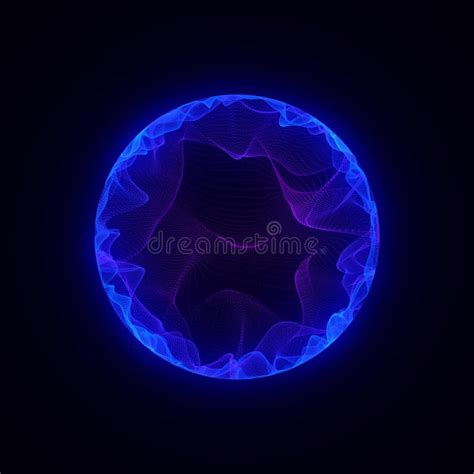 Sci Fi Sphere With Particles And Lines Concept Network Connection Frame Sphere Abstract