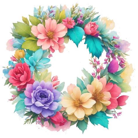 Premium Ai Image Flower Wreath Frame Bouquet