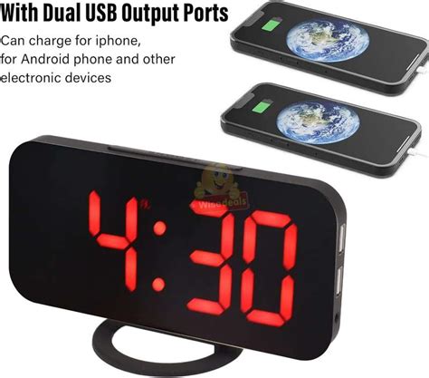 Digital Clocks And Clock Radios Large Led Display Digital Alarm Clock With Dual Usb And Aux