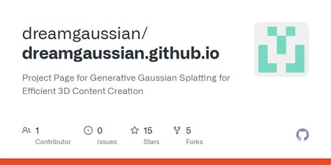 Github Dreamgaussian Dreamgaussian Github Io Project Page For Generative Gaussian Splatting