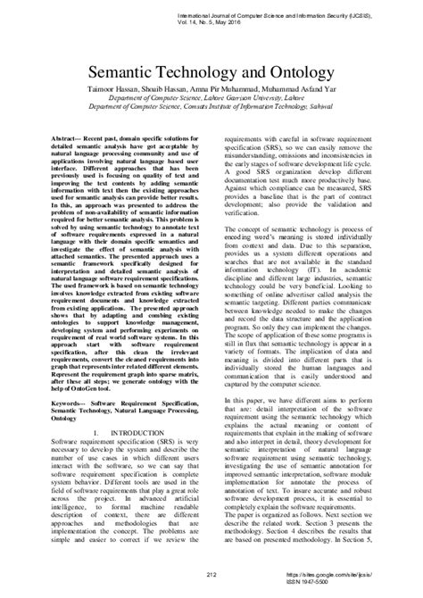 Pdf Semantic Technology And Ontology
