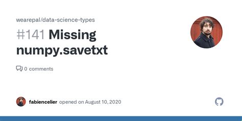 Missing Numpy Savetxt Issue Wearepal Data Science Types GitHub
