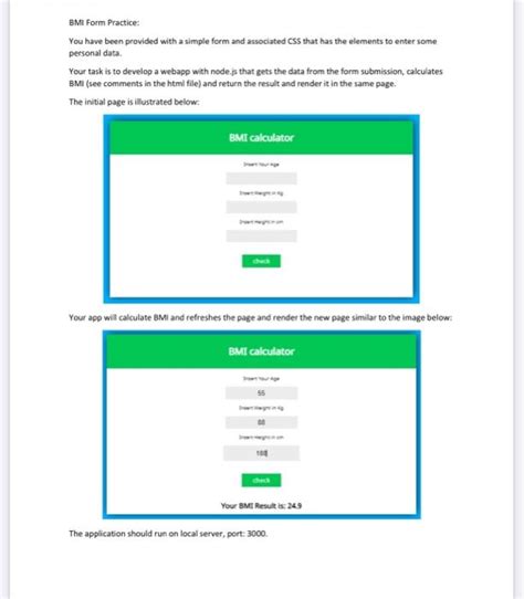 Solved BMI Form Practice You Have Been Provided With A Chegg