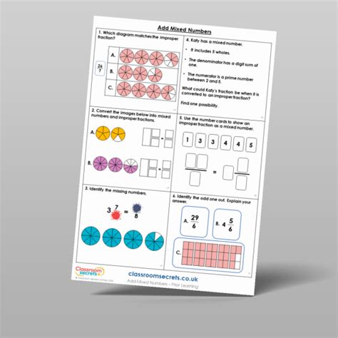 Year 6 Add Mixed Numbers Prior Learning Resource Classroom Secrets