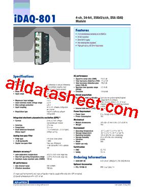 IDAQ 801 Datasheet PDF Advantech Co Ltd