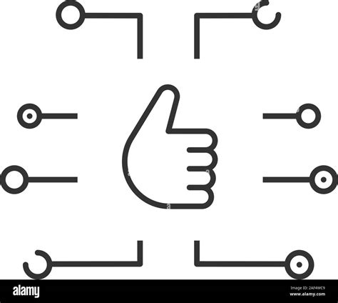 Like Button Linear Icon Thin Line Illustration Favorite Thumb Up