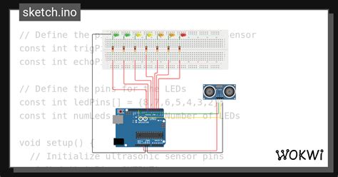 LED Distance Indicator Wokwi ESP STM Arduino Simulator