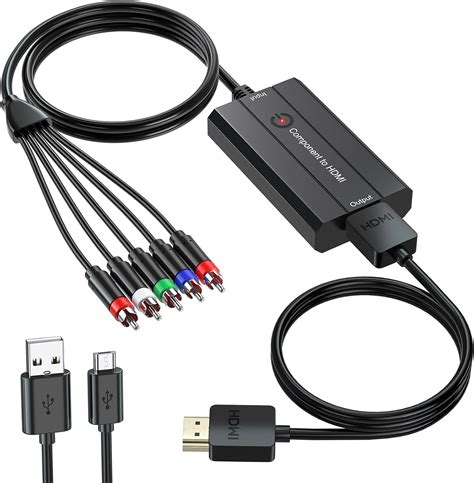 male component to hdmi converter for dvd stb vhs with