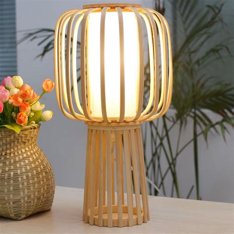Small Table Lamp Modern Japanese Style Bamboo Table Lamp Diy Home