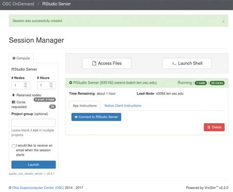 OnDemand Desktop App RStudio Server Ohio Supercomputer Center