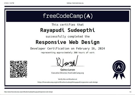Sudeepthi Rayapudi On Linkedin Responsivewebdesignfreecodecamp