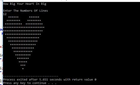 C Program To Print Heart Pattern Program Using Star ~ Programming With C C And Java Heart