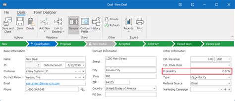 Eway Crm Will Automatically Insert Probability Best Crm For Outlook