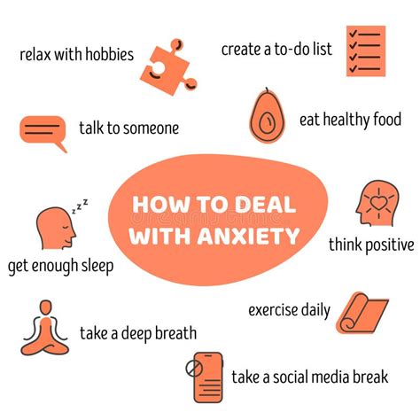 How To Deal With Anxiety Infographic Design With Colored Hand Drawn