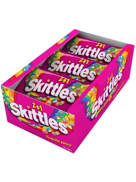 Драже Skittles Скитлс Розовый 2в1 38г х 12 шт - купить с доставкой по ...