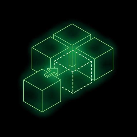 Blockchain Technology Connecting Cubes With Arrows Symbolizing Data Transfer 52631017 Vector Art