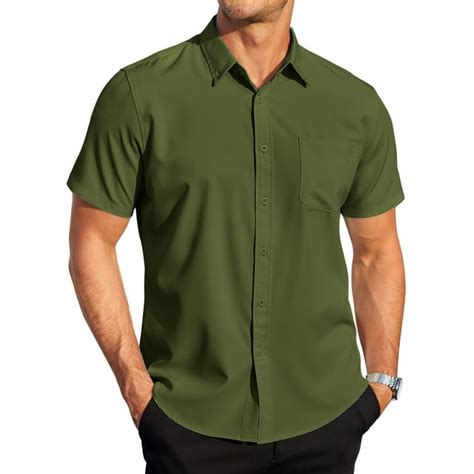 Gents Bliss Short Sleeve Mens Dress Shirts Casual Solid Shirts For Men