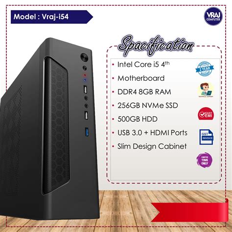 Assembled Desktop Cpu With Core I5 4th Gen Processor 8gb Ram 256gb
