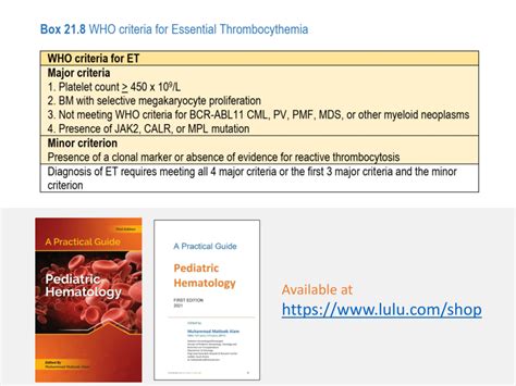 Who Criteria For Essential Thrombocythemia Download Scientific Diagram
