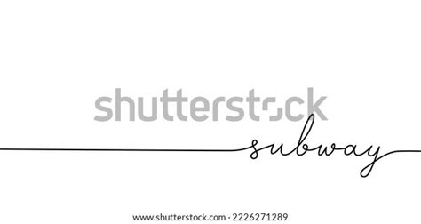 Subway Word Continuous One Line Word Stock Vector Royalty Free